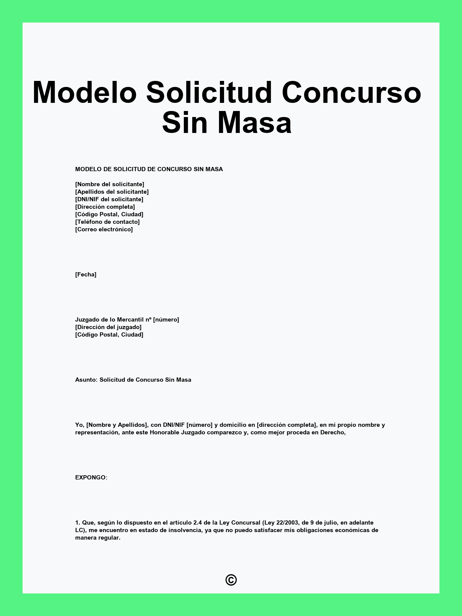 Modelo Solicitud Concurso Sin Masa