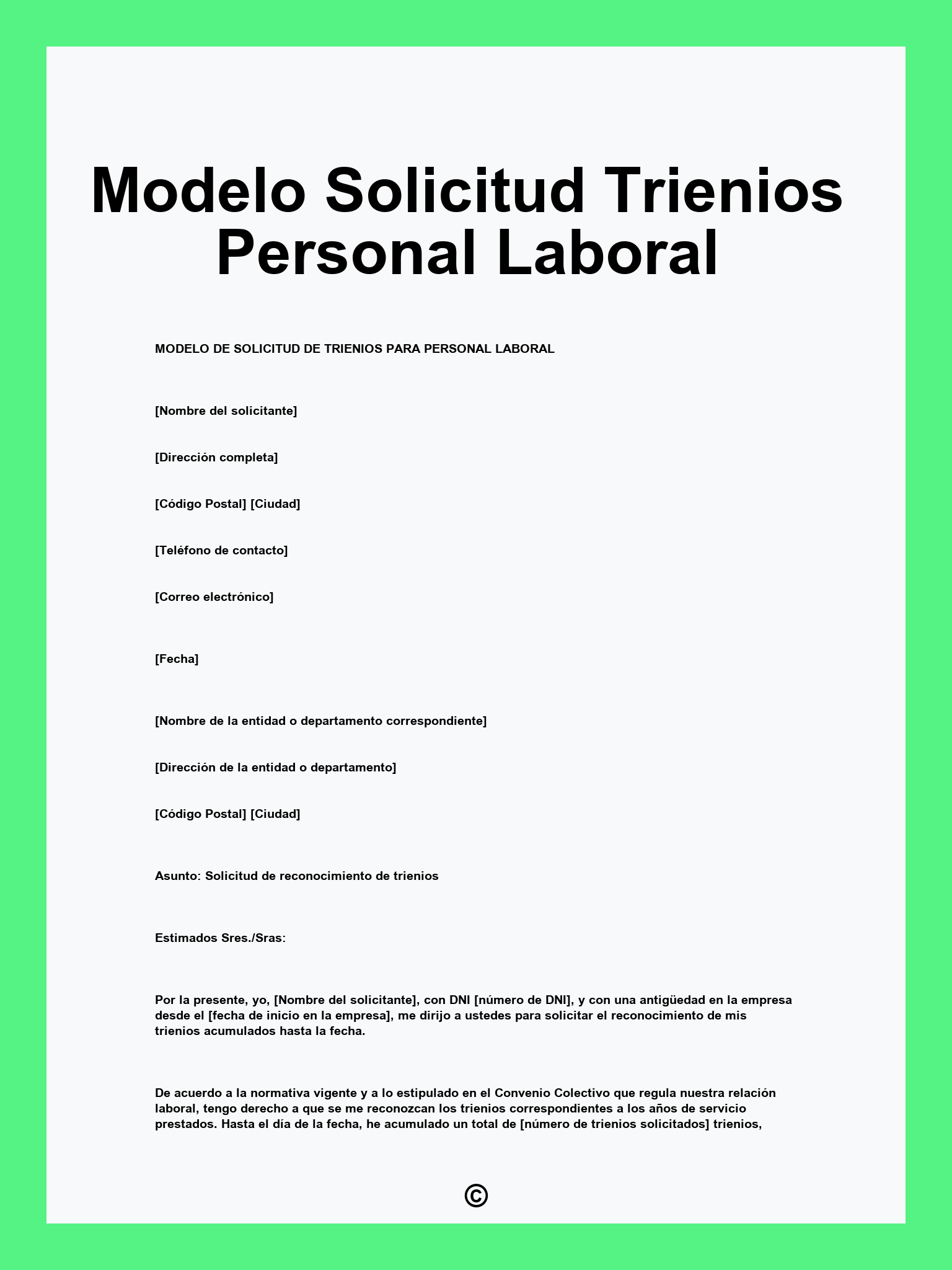 Modelo Solicitud Trienios Personal Laboral